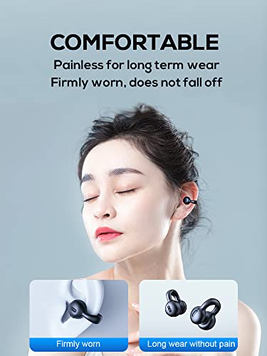 Wireless Ear-Clip Bone Conduction Headphones Bluetooth 5.3, Open Ear Clip on Earbuds,Waterproof Painless Mini Sport Earring Earphone, HiFi Quality/Long Battery Life