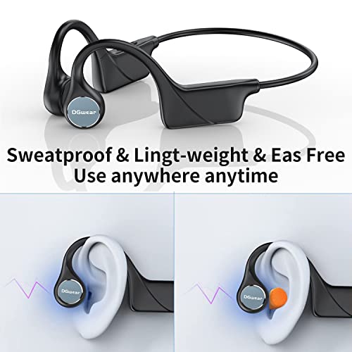 Bone Conduction Headphones,Bluetooth 5.3 Headphones with Built-in mic,Wireless Open-Ear Headphones, IPX7 Waterproof Sport Headset for Running Cycling Workout Gym,New in 2022(Black)