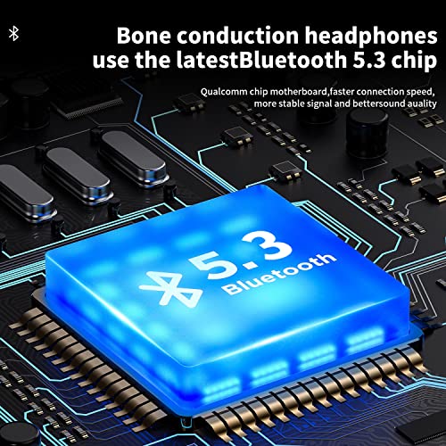 Bone Conduction Headphones,Bluetooth 5.3 Headphones with Built-in mic,Wireless Open-Ear Headphones, IPX7 Waterproof Sport Headset for Running Cycling Workout Gym,New in 2022(Black)