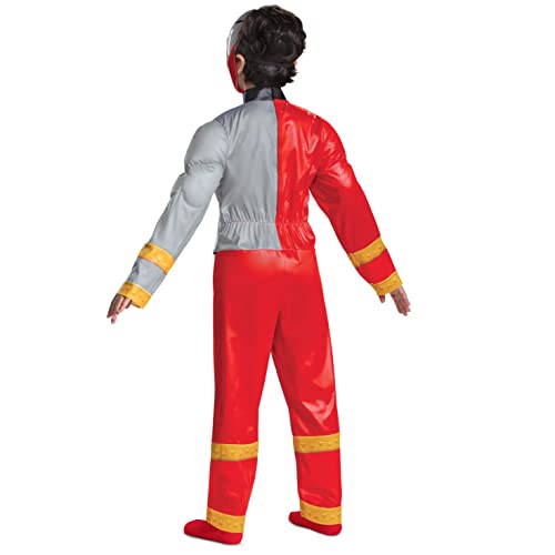 Red Ranger Muscle Costume for Kids, Official Power Rangers Dino Fury Outfit with Mask, Child Size Small (4-6)