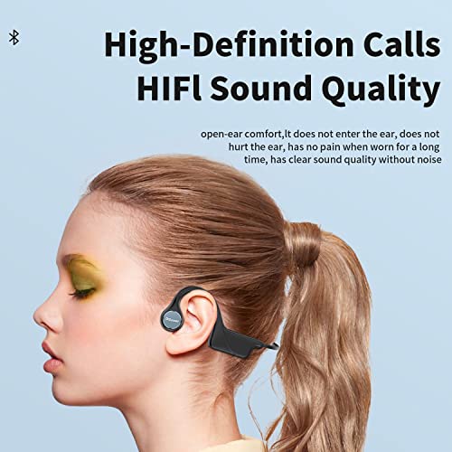 Bone Conduction Headphones,Bluetooth 5.3 Headphones with Built-in mic,Wireless Open-Ear Headphones, IPX7 Waterproof Sport Headset for Running Cycling Workout Gym,New in 2022(Black)