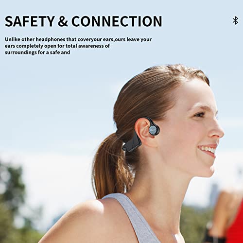 Bone Conduction Headphones,Bluetooth 5.3 Headphones with Built-in mic,Wireless Open-Ear Headphones, IPX7 Waterproof Sport Headset for Running Cycling Workout Gym,New in 2022(Black)