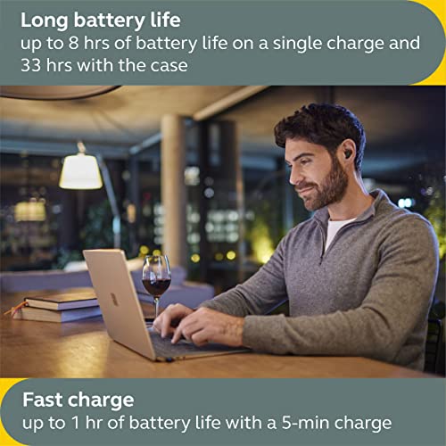 Jabra Evolve2 True Wireless Earbuds - in-Ear Bluetooth Earbuds with Active Noise Cancellation & 4-Mic MultiSensor Voice Technology - Microsoft Teams Certified, Works with All Meeting Apps - Black