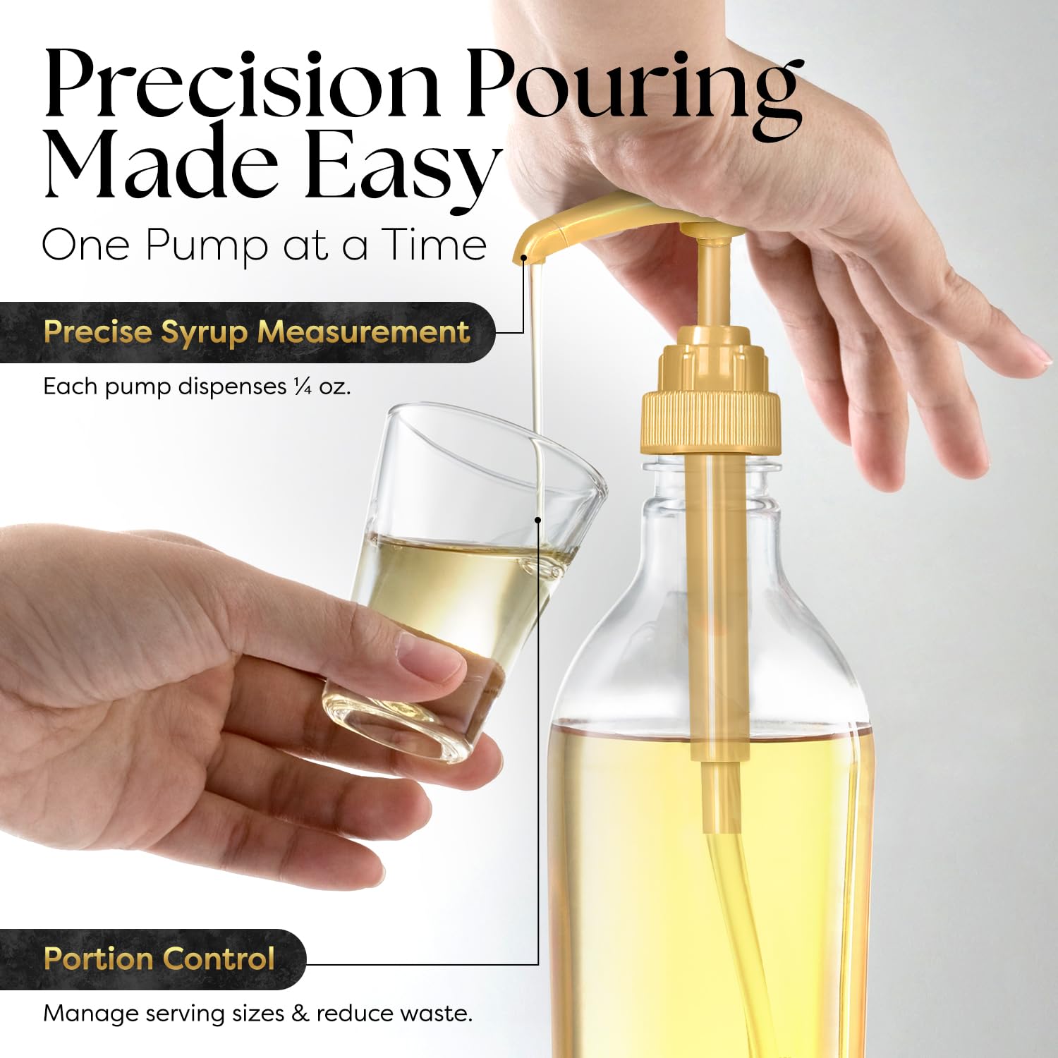 4 Pack Fresh Finest Coffee Syrup Pump Dispenser, Syrup Pump Is Compatible With Torani, Davinci, Jordans Skinny Syrups, Fits 25.4 Oz/750 ML Bottles, For Coffee Syrups, Teas, Snow Cones, Smoothies