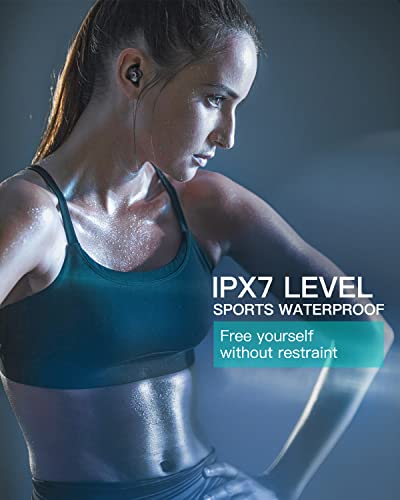 weetla Wireless Earbuds, Bluetooth5.2 Deep Bass Headphones with 4 Mics, 30 Hours Playtime, IPX7 Waterproof Stereo Sport Earphones in-Ear Buds for iOS & Android Black