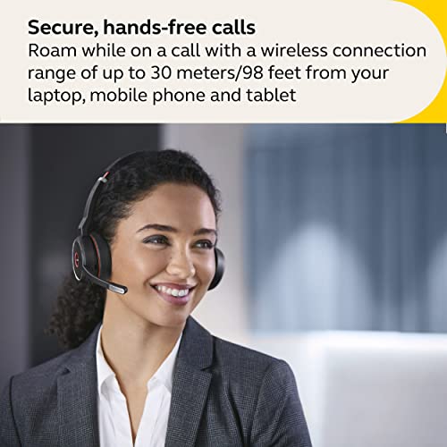 Jabra Evolve 75 SE Stereo Wireless Headset - Bluetooth Headset with Noise-Cancelling Microphone, Active Noise Cancellation - MS Teams Certified, Works with All Other Platforms - Black