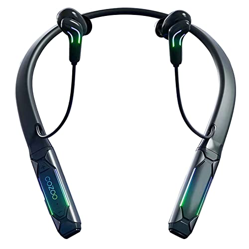 RGB Sport Bluetooth Earbuds,E-Sports Wireless Headset Neckband V5.1 Bluetooth Earphones in-Ear with Waterproof Built-in Dual Mic EQ,20 Hours of Listen Time,Sweat Resistant,Acc/ENC Dual Audio Decoding