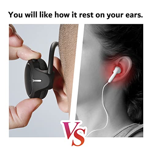 Cabor Over Ear Wireless Headphones Behind The Head β Soft Wrap Around Headphones with Microphone, 20-Hour Battery Life, Foldable for Workout, Office, Walking, and Running, Black
