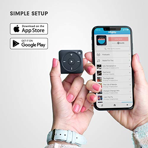 Mighty Vibe Spotify and Amazon Music Player - Bluetooth & Wired Headphones - 1,000+ Song Storage - No Phone Needed - Red