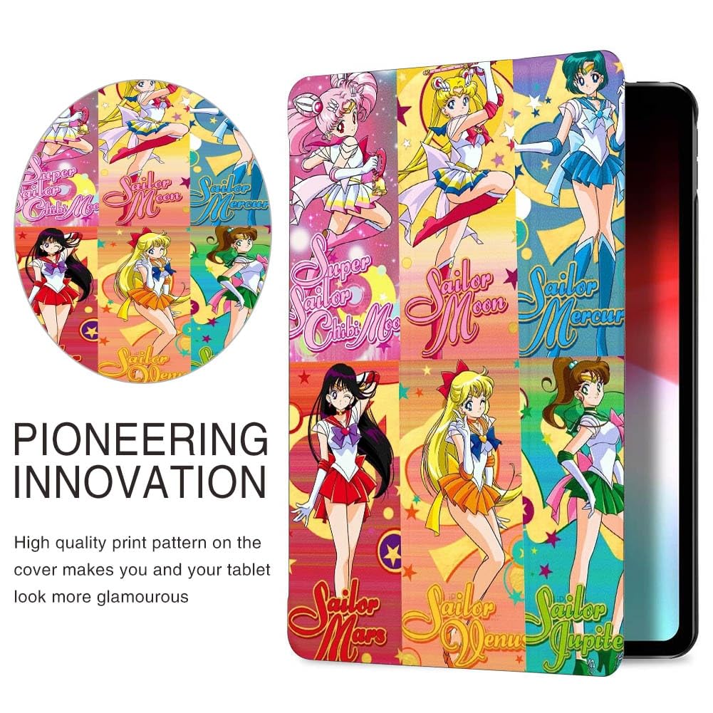 Cute Tablet Case for Samsung Galaxy Tab S7 FE/S8 Plus 2022/S7 Plus Case 12.4 Inch, Anime Cartoon Pattern Design Cases for Women, PU Leather Folio Back Cover Funda for SM-X800 X806 T970 T975, Comics 2