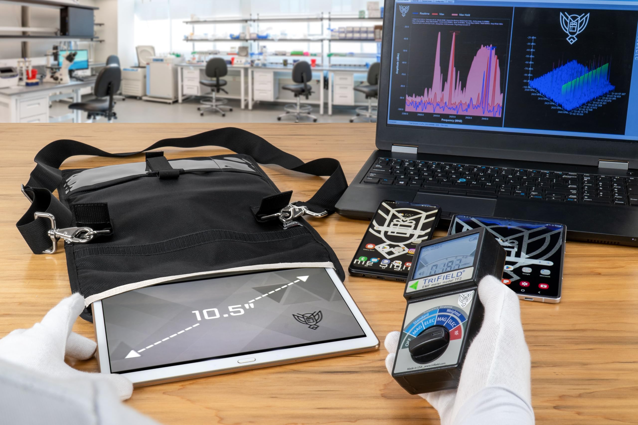 Xtreme Sight Line ~ Xecutive Faraday Bag for Tablets and Other Medium Size Electronics ~ Data Security for Executive Travel ~ Shoulder Strap Included ~ Tracking/Hacking Defense