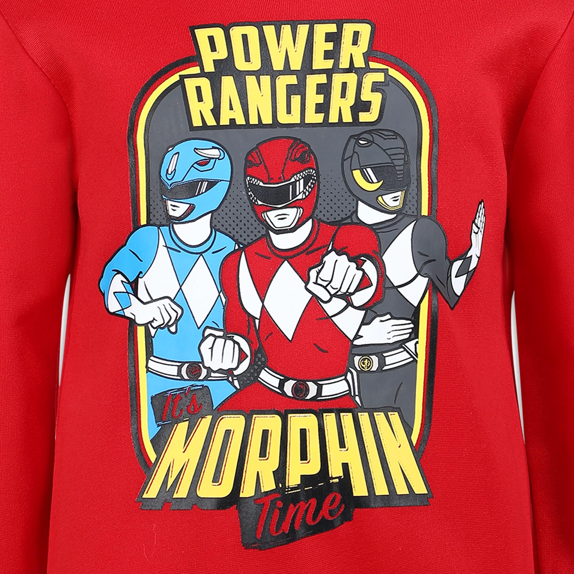 Power Rangers Morphin Red Ranger, Blue Ranger, and Grey Ranger Boys Pullover Sweatshirt and Pants Set for Little Kids