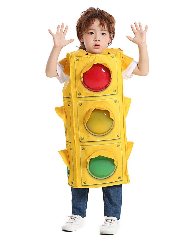 Seasons 3D Traffic Light Costume for Child 5-7 Years, Stop Light Lamp