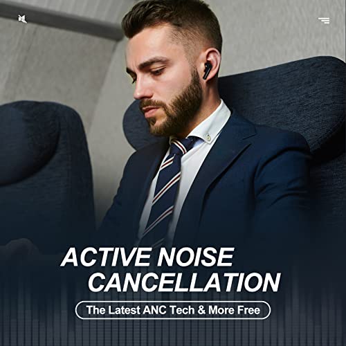 WMWYMX Wireless Earbuds, Active Noise Cancelling Headphones in-Ear Bluetooth Headsets with 4 Mics 30hrs Playtime Fast Charging Premium Sound for Sports IPX8 Waterproof Gaming/Sleeping Earphones