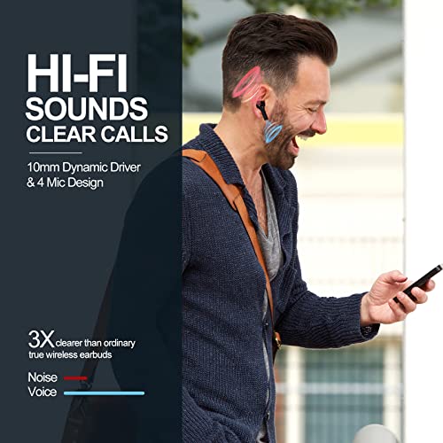 WMWYMX Wireless Earbuds, Active Noise Cancelling Headphones in-Ear Bluetooth Headsets with 4 Mics 30hrs Playtime Fast Charging Premium Sound for Sports IPX8 Waterproof Gaming/Sleeping Earphones
