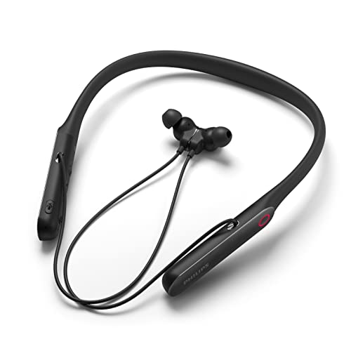Philips N7506 Neckband PC Headphones with Noise Canceling Mics for Clear Conference Calls, Bluetooth Multipoint, Black (TAN7506BK/00)