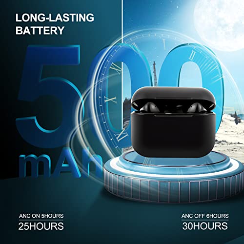 WMWYMX Wireless Earbuds, Active Noise Cancelling Headphones in-Ear Bluetooth Headsets with 4 Mics 30hrs Playtime Fast Charging Premium Sound for Sports IPX8 Waterproof Gaming/Sleeping Earphones