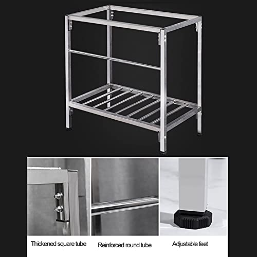 EMENG Commercial Sink Kitchen Wash Basin Stainless Steel Garden Sink, Multi Functional Single Bowl Sink with Stand for Vegetable Washing Basin Sinks, for Outdoor Indoor Garage Kitchen La