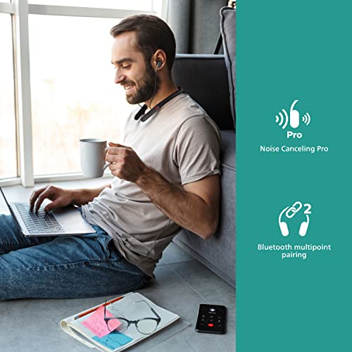 Philips N7506 Neckband PC Headphones with Noise Canceling Mics for Clear Conference Calls, Bluetooth Multipoint, Black (TAN7506BK/00)