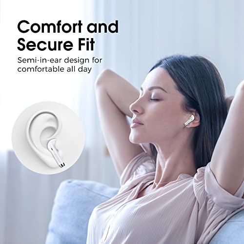 FAMOO Wireless Earbuds, Bluetooth 5.3 Headphones, Mini Bluetooth Earbuds with 35H Mini Charging Case, USB-C Fast Charging, Built-in Mics with Deep Bass, IPX7 Waterproof for Work, Travelā¦