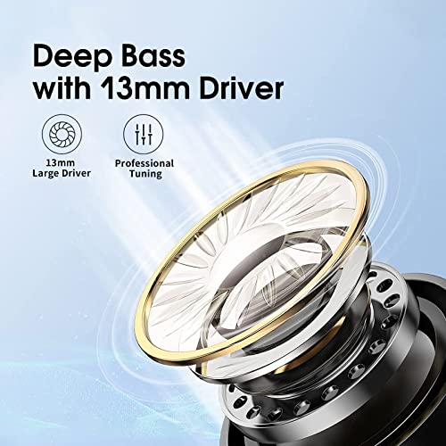 FAMOO Wireless Earbuds, Bluetooth 5.3 Headphones, Mini Bluetooth Earbuds with 35H Mini Charging Case, USB-C Fast Charging, Built-in Mics with Deep Bass, IPX7 Waterproof for Work, Travelā¦