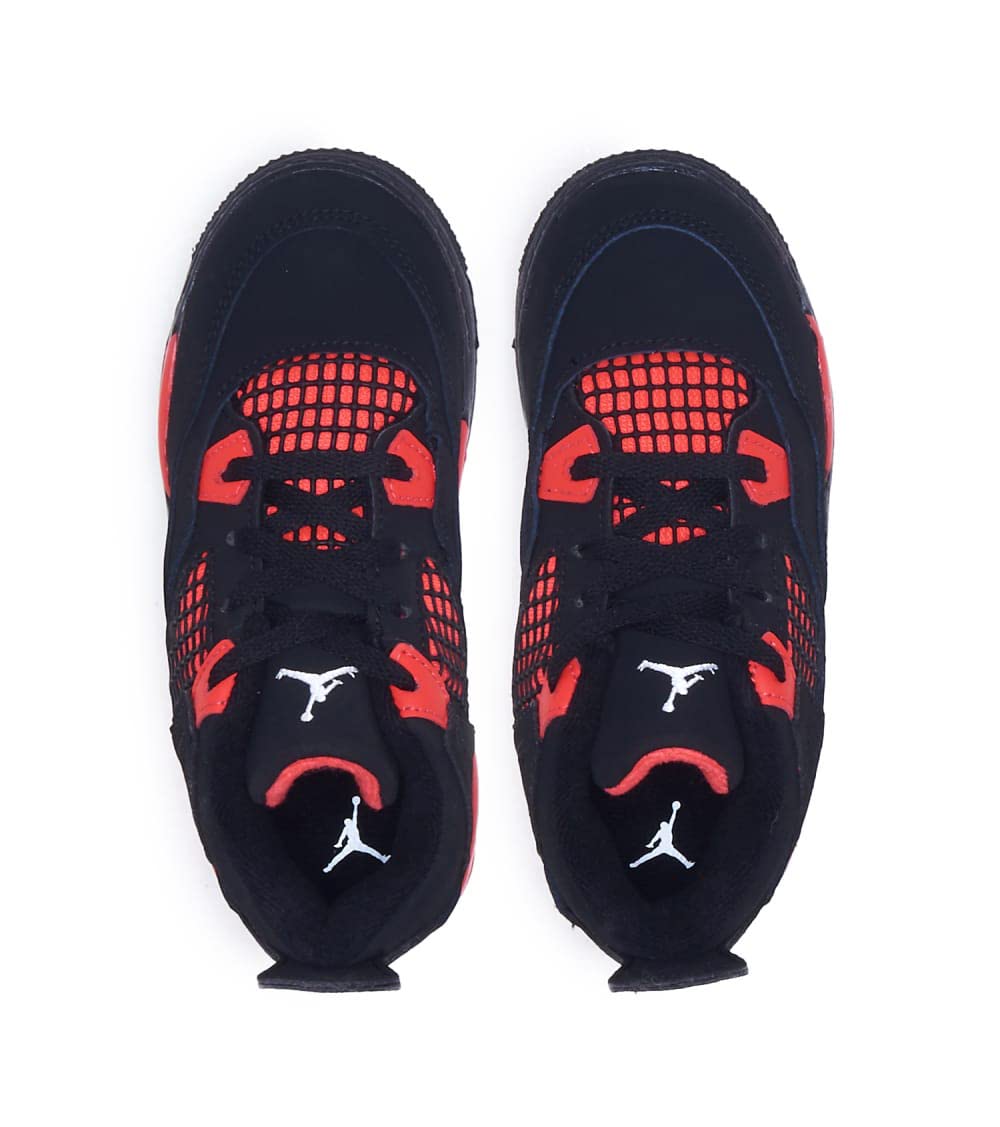Nike Toddler's Jordan 4 Retro Red Thunder Black/Multi-Color (BQ7670 016), Black/White-red, 8 Toddler