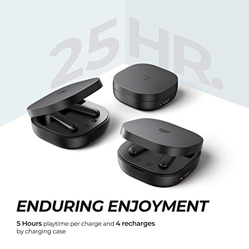 SoundPEATS Wireless Earbuds Bluetooth V5.2 Headphones with Qualcomm QCC3040 Wireless Earphones, TrueWireless Mirroring, 4-Mic Tech and cVc 8.0 Noise Cancellation, aptX Codec, Total 25 Hours - TrueAir2