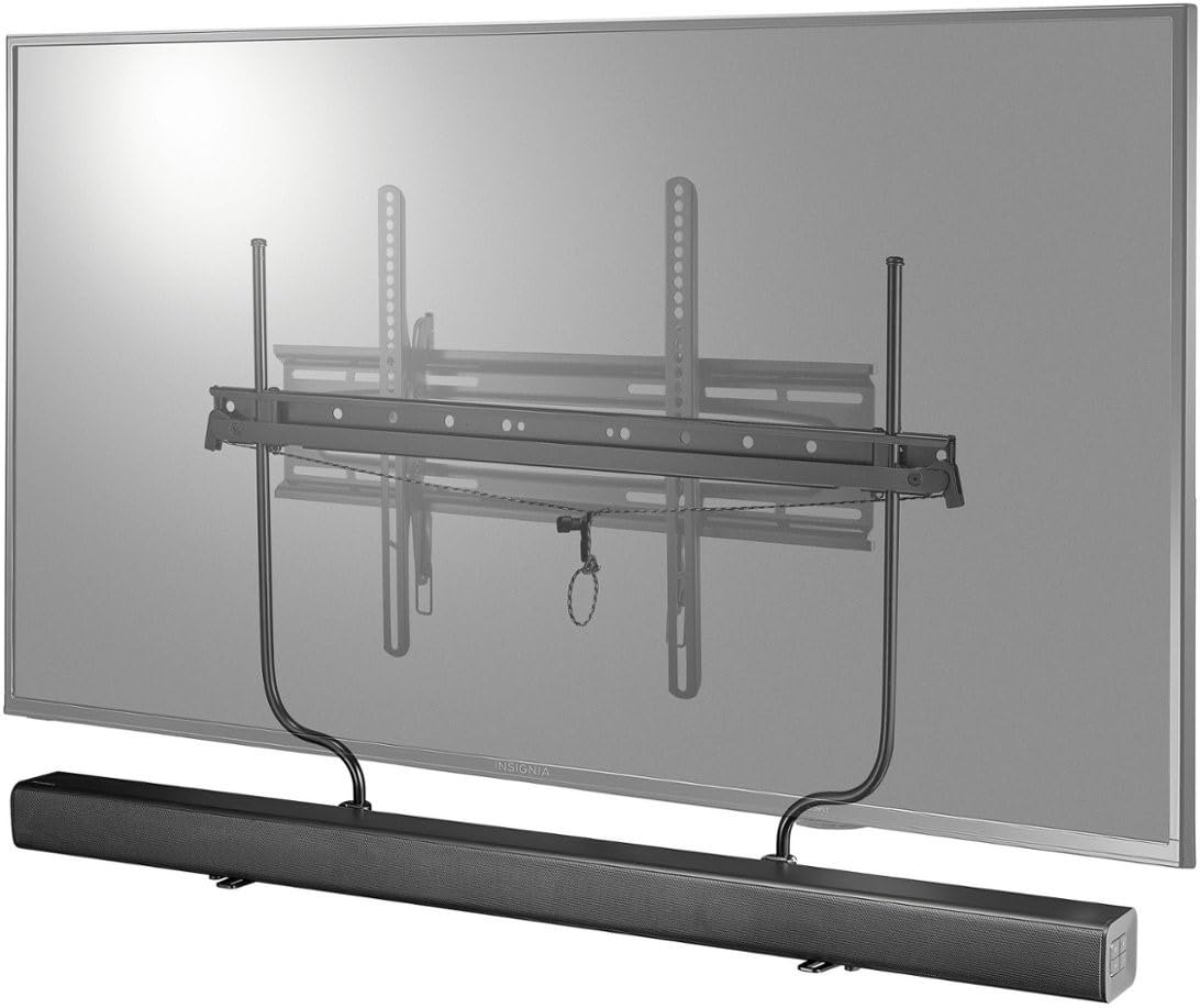 Rocketfish Universal Soundbar Mounting System - Black Soundbar Holder Compatible with 70" to 90" TVs - Adjustable Soundbar Bracket Mounting System - Durable Speaker Holder for Wall