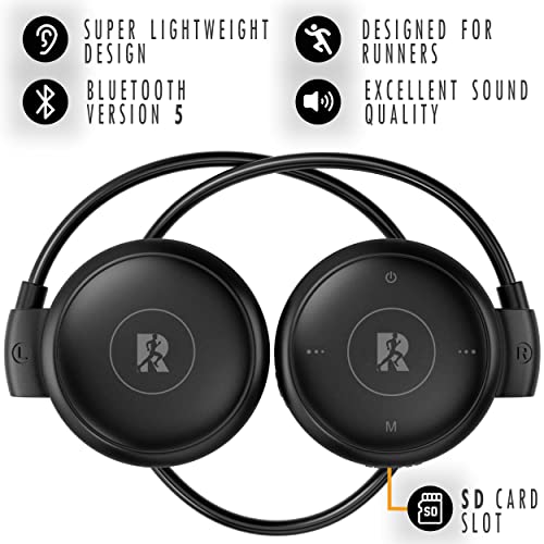 Running Headphones Designed by Runners - Wireless Bluetooth V5.0 Neckband Earphones for Sport Exercise Jogging Gym Workout Marathon Headphones for Running