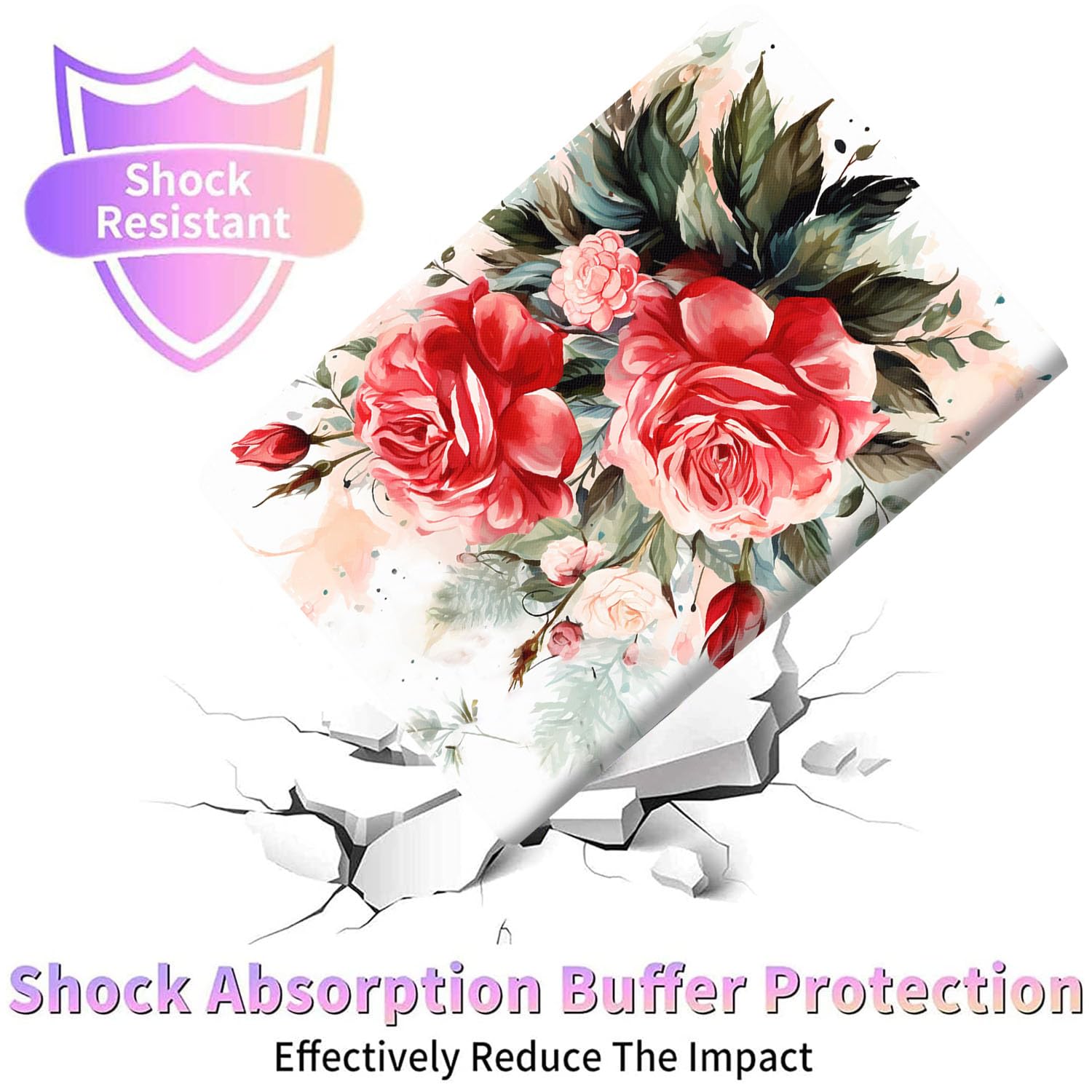 Case for Samsung Galaxy Tab S8 2022/Tab S7 2020 11 Inch (Model SM-X700/X706/T870/T875/T878), Multi-Angle Stand Smart Protective Cover, Shockproof Case Auto Sleep/Wake, Peony Painting