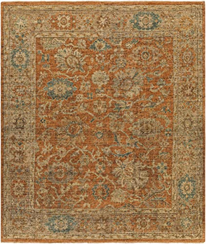 Hauteloom Dash Wool Living Room, Bedroom Area Rug - Traditional - Dark Red, Tan, Black - 8' x 10'