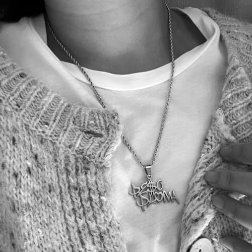 Holy rose Rapper Necklace with Rope Chain Merch Outfit Signature Neckace for Men women Gift for Fans(wihte)
