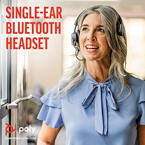 Poly (Plantronics + Polycom) Voyager 4310 UC Wireless Headset (Plantronics)-Single-Ear Headset w/Mic-Connect to PC/Mac via USB-A Bluetooth Adapter,Cell Phone via Bluetooth,Black,218470-02