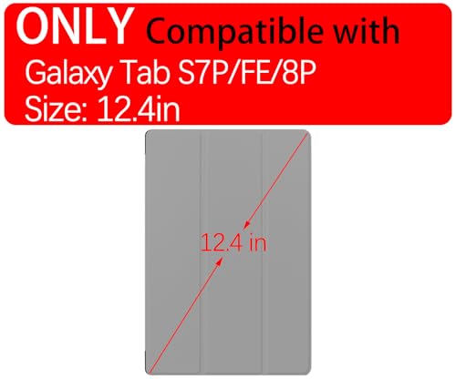 Berkin Arts Samsung Galaxy Compatible with Tab S8 Plus/ S7 FE/ S7 Plus Case 12.4 Inch Tri-Fold Stand Cover Color Field Rainbow Scheme Iridescent Playful