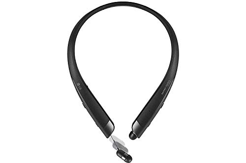 LG HBS-1120 Tone Platinum Se Bluetooth Wireless Retractable Stereo Headset with Google Assistant- Black - Retail Packaging, 2.3