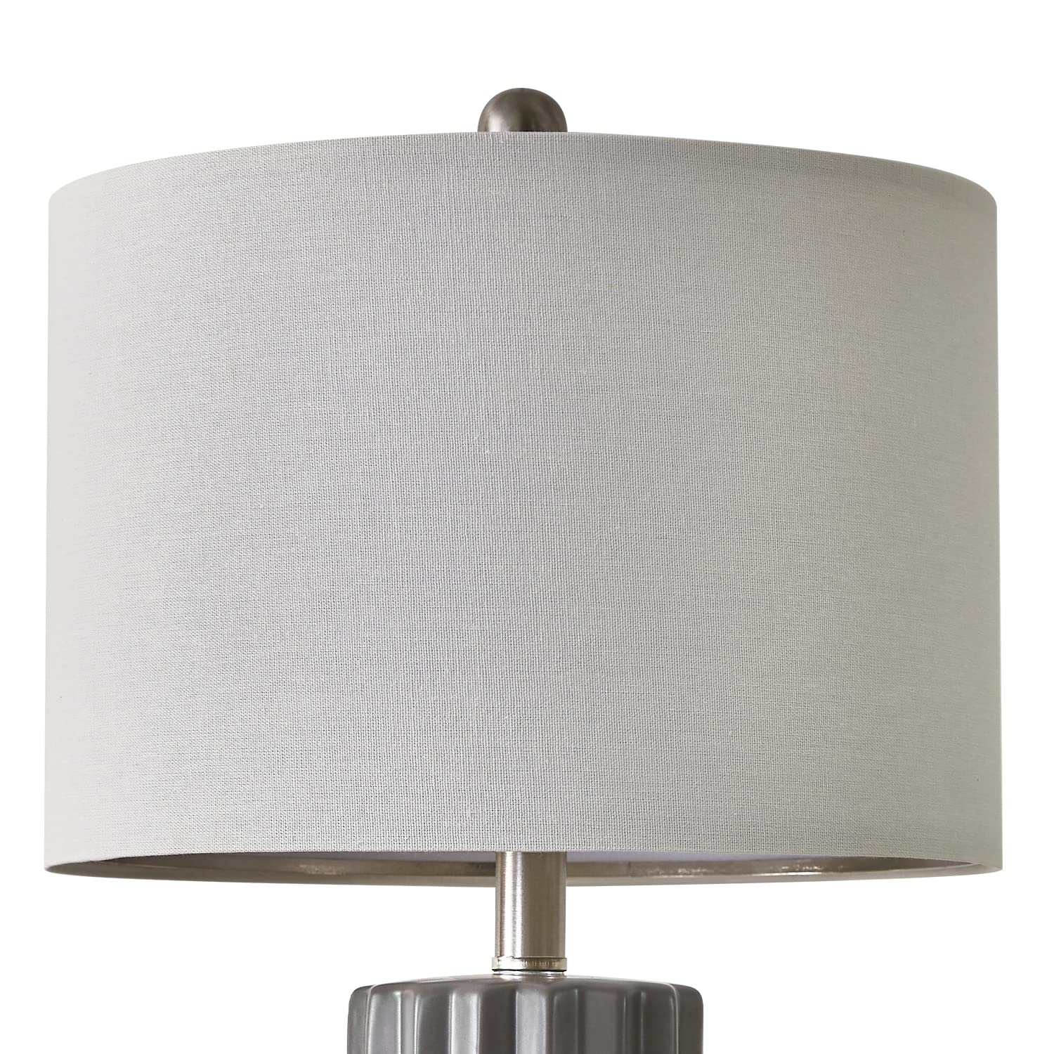 Oneach 25'' Farmhouse Ceramic Table Lamp Set of 2 for Bedroom Living Room House Decor Deep Charcoal Grey Desk Lamps Home Office Dorm Rustic Modern Style Lamp