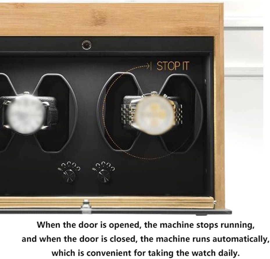Watch Holder Watch Winder for 4 Automatic Watche Winder Watch Display Box Watch Case Watch Organizer (Color : Yellow) (Yellow)