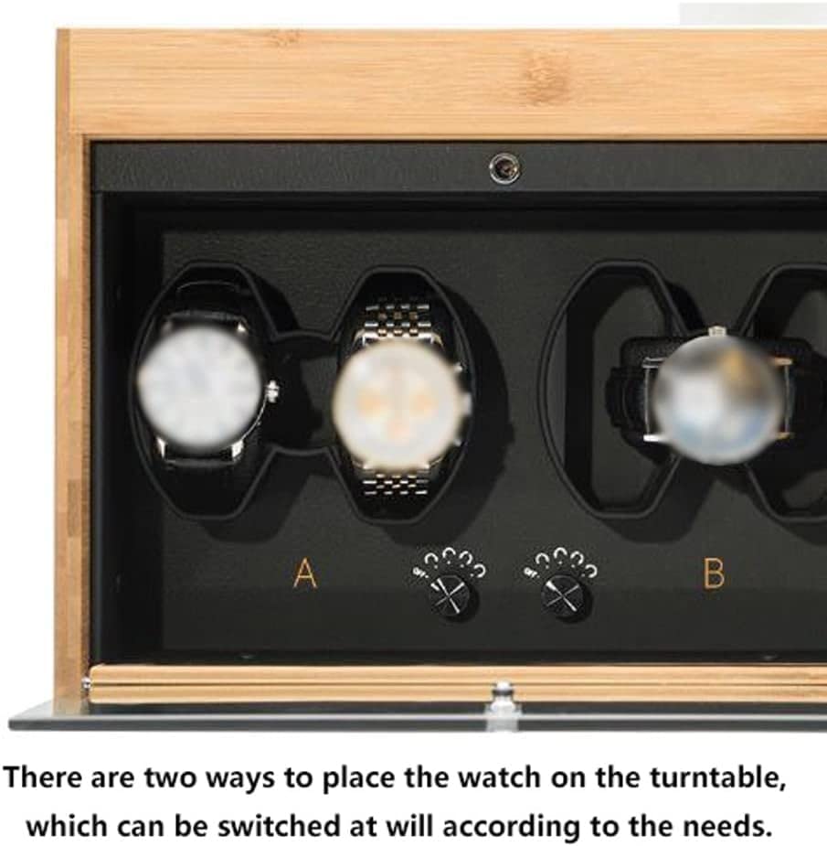 Watch Holder Watch Winder for 4 Automatic Watche Winder Watch Display Box Watch Case Watch Organizer (Color : Yellow) (Yellow)