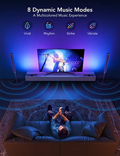 Govee RGBIC TV Light Bars, 15 Inches WiFi TV Backlight with Double Light Beads, Smart Light Bars with Multiple Placement Options Suitable for 45-70 inch TVs, Work with Alexa and Google Assistant