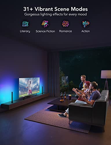 Govee RGBIC TV Light Bars, 15 Inches WiFi TV Backlight with Double Light Beads, Smart Light Bars with Multiple Placement Options Suitable for 45-70 inch TVs, Work with Alexa and Google Assistant