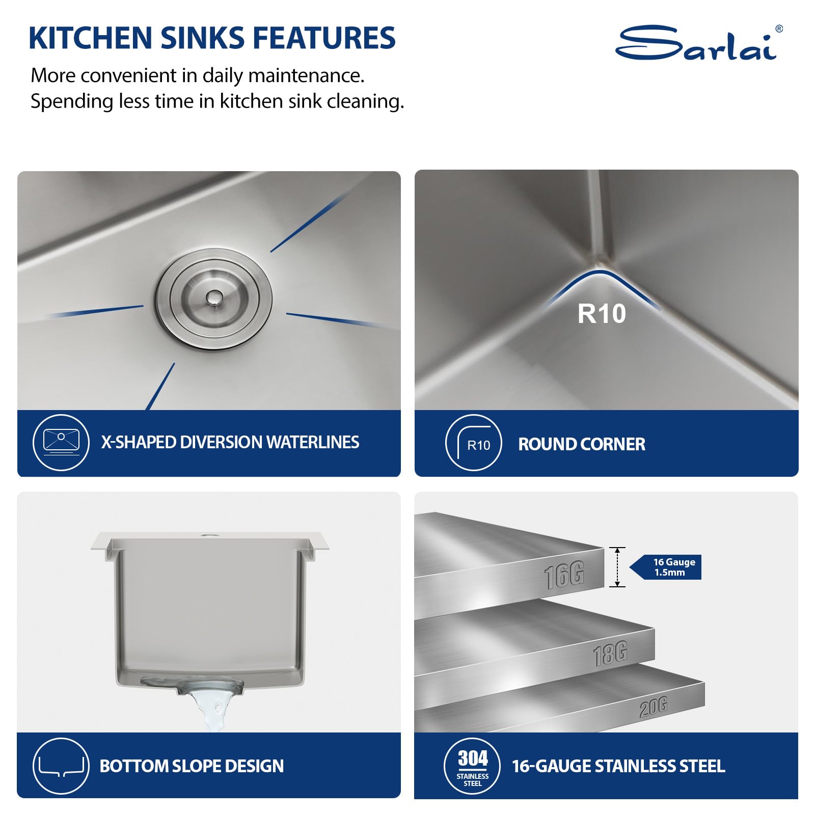 Sarlai 15 Bar Sink Drop In -15x15 Inch Kitchen Bar Sink Stainless Steel 16 Gauge Ledge Workstation Single Bowl Topmount Kitchen RV Wet Bar Outdoor Camper Small Drop Sink