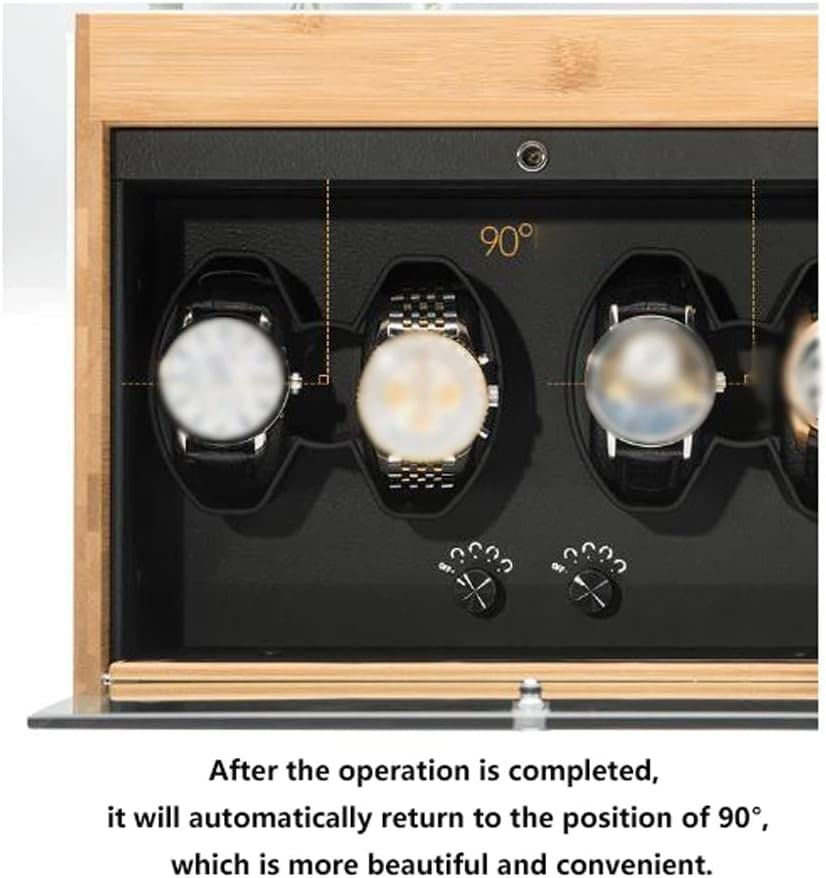 Watch Holder Watch Winder for 4 Automatic Watche Winder Watch Display Box Watch Case Watch Organizer (Color : Yellow) (Yellow)