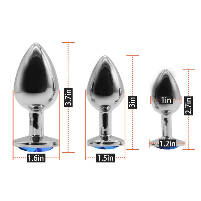 Delicate 3 Pieces Suction Cup Realistic Classic Dick Plug Double Headed Set (Blue) Use with Your Partner
