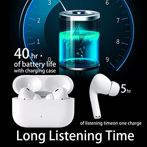 Wireless Earbuds Bluetooth 5.3 with Deep Bass Mic Noise Reduction IPX7 Waterproof Lightning Connector Beats Earbuds Wireless Pro with Charging Case Earbuds with Microphone for Android iPhone White