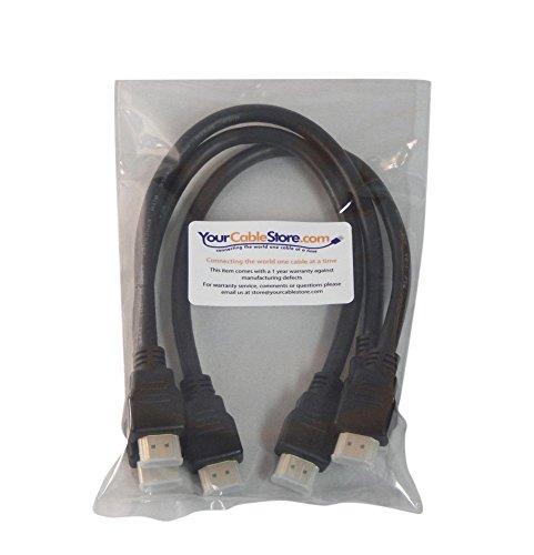 Your Cable Store 1 Foot HDMI 2.0 HDTV Cable Gold Plated 28 AWG 3 Pack