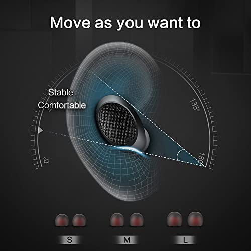 GORTOD Bluetooth Headphones, Wireless Earbuds in-Ear Running Earphones with Noise Cancelling Mic, Built-in Microphone, IPX7 Waterproof, Upgrade Wireless Headset for Laptop/Sports