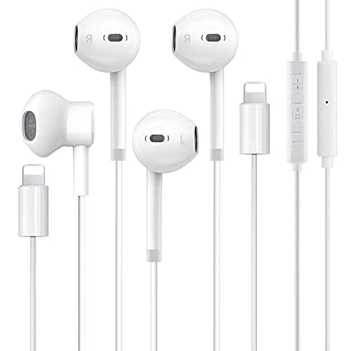 2 Pack Earphones,in-Ear Wired Earbuds with Bluetooth,Earbuds with Microphone,Headphones Compatible with iPhone 13/12/SE/11/XR/XS/X/7/7 Plus/8/8Plu