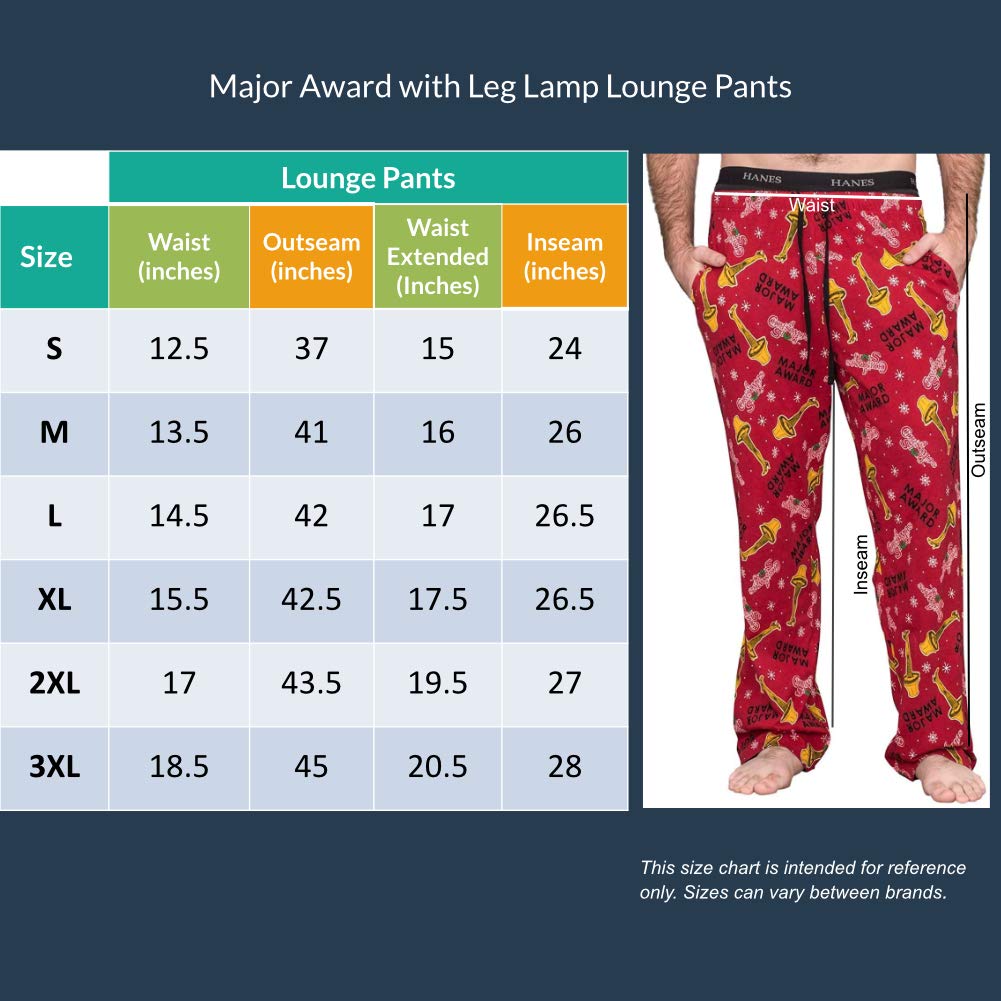 COCO BRANDS Major Award with Leg Lamp Lounge Pants - Xmas Lounge Pants - Christmas Pajama Pants