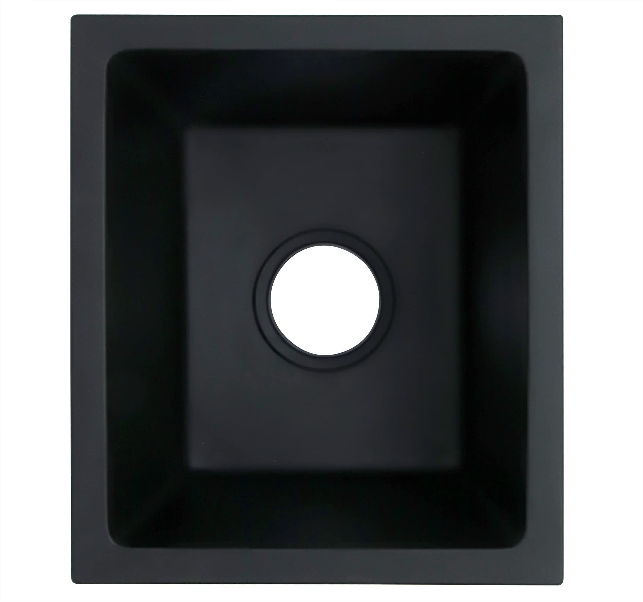MILOSEN Black Bar Sink 13×15 Inch, Small Bar Prep Kitchen Sink, Undermount Bar Sink, Granite Composite Single Bowl Bar Sink, RV Kitchen Sink, Small Camper Sink