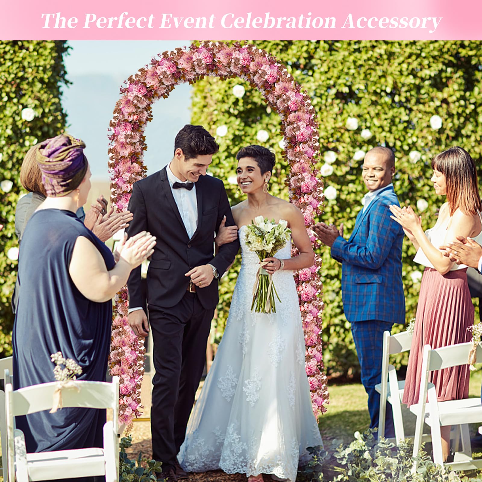 SHALORY Metal Arch Backdrop Stand,7.2 FT Reusable Golden Balloon Arch Frame for Wedding Birthday Party Valentine Baby Shower Background Decoration